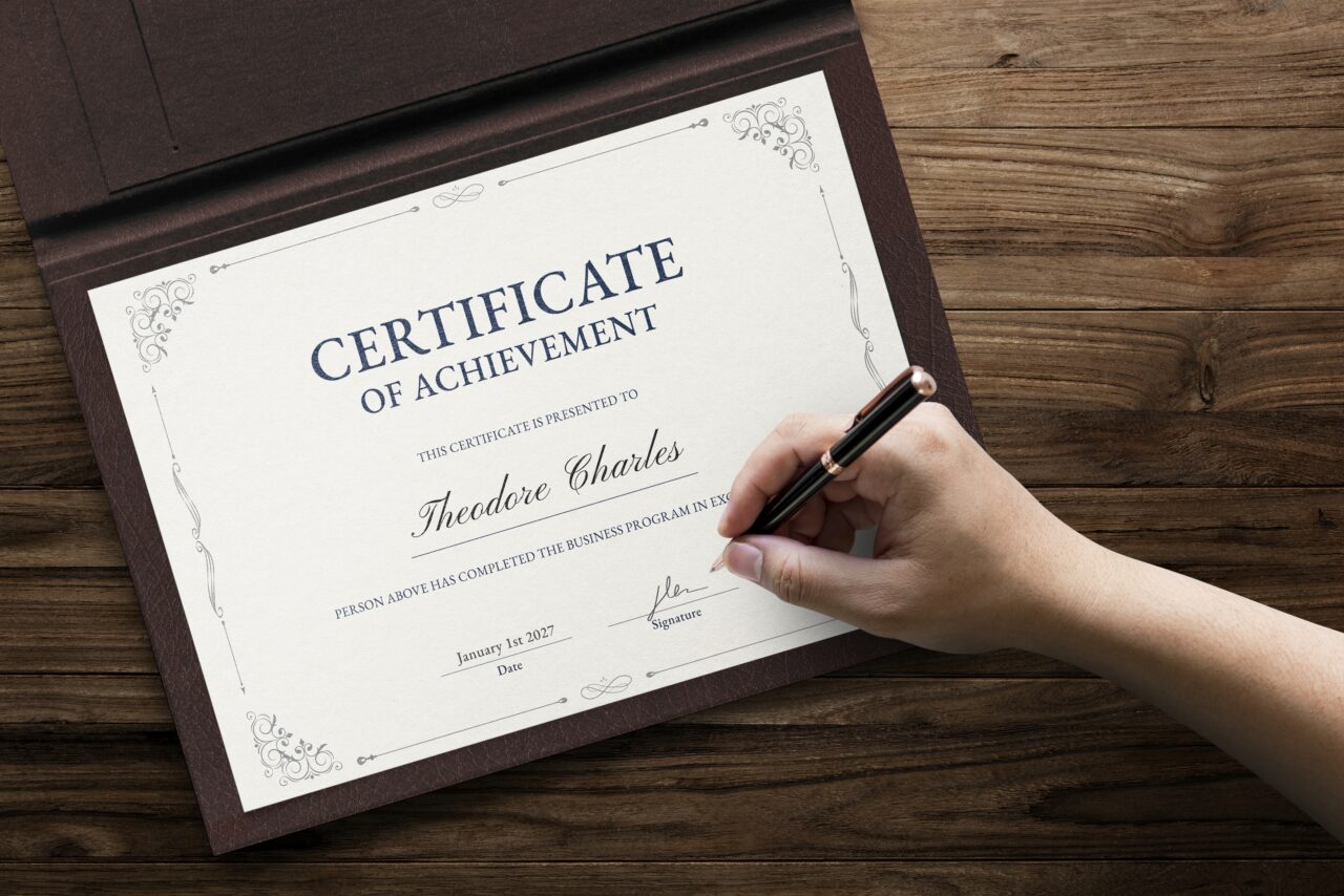 Design & Display A Certificate Of Completion/Achievement
