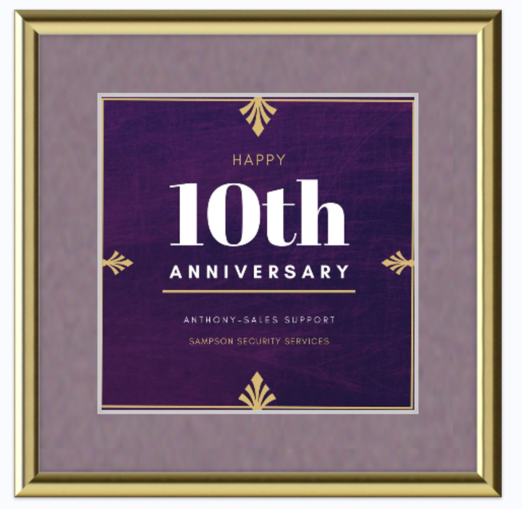 Design Incredible Work Anniversary Gifts With Custom Frames